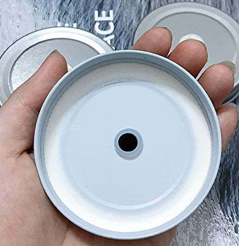 Luckkyme Mason Jar Lids, 20 Pieces Bottle Cap with Straw Hole/Silicone Rings Compatible with Mason Jar