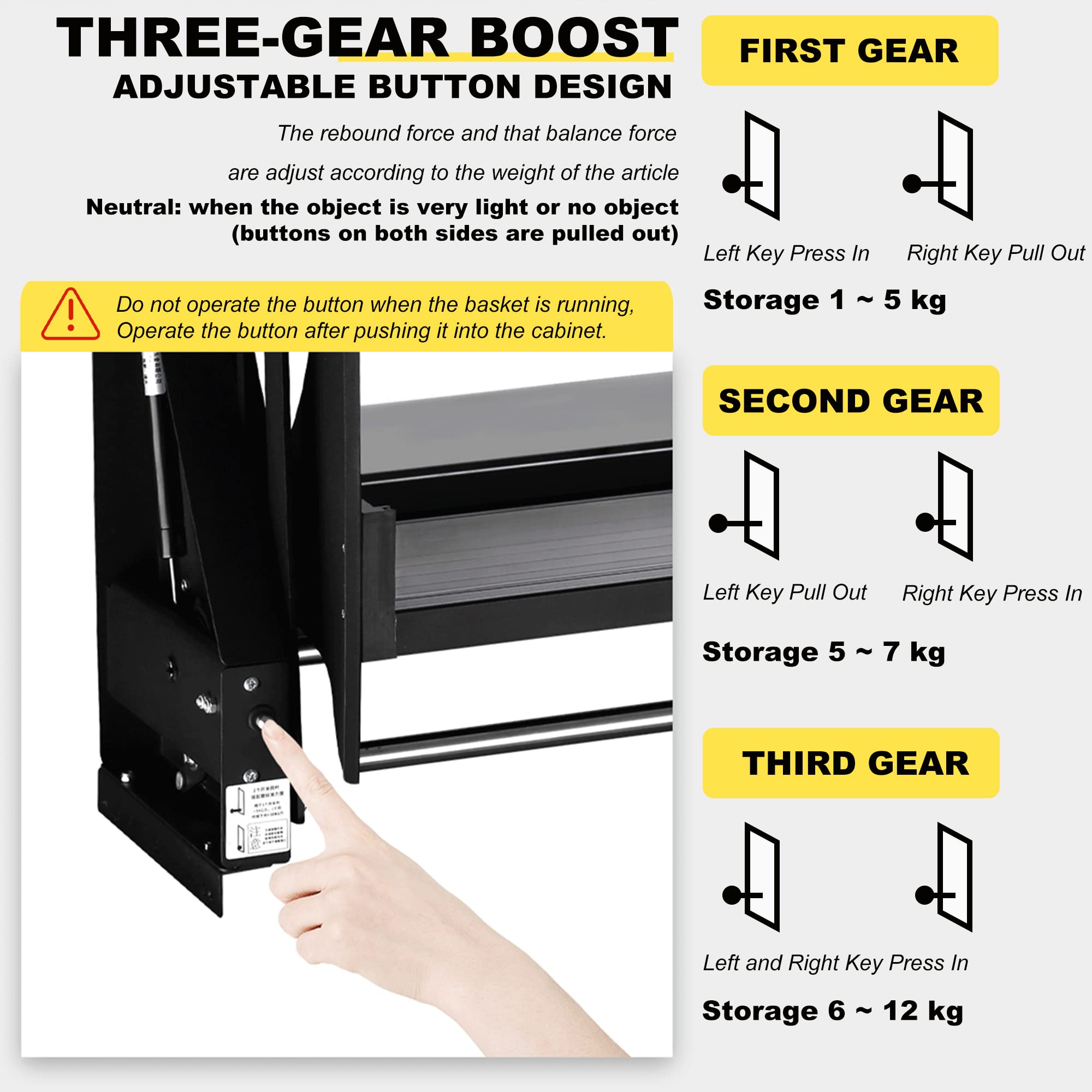 Ebusin 30 Inch Pull Down Cabinet Organizer - 2 Tier Kitchen Cabinet Pull Down Shelf Upgraded Model with Larger Capacity Ideal Spice Rack Organizer for Kitchen Cabinets.
