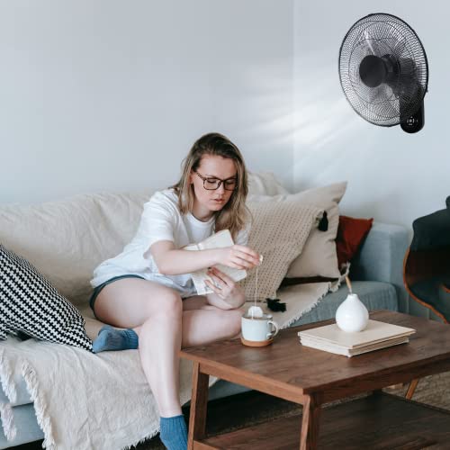 InfiniPower 18″ Blade Wall Mount Fan with Remote Control, 5 Blades Adjustable 3 Speed Wall Mount Fan for Indoor, Home, Office and College Dorm Use