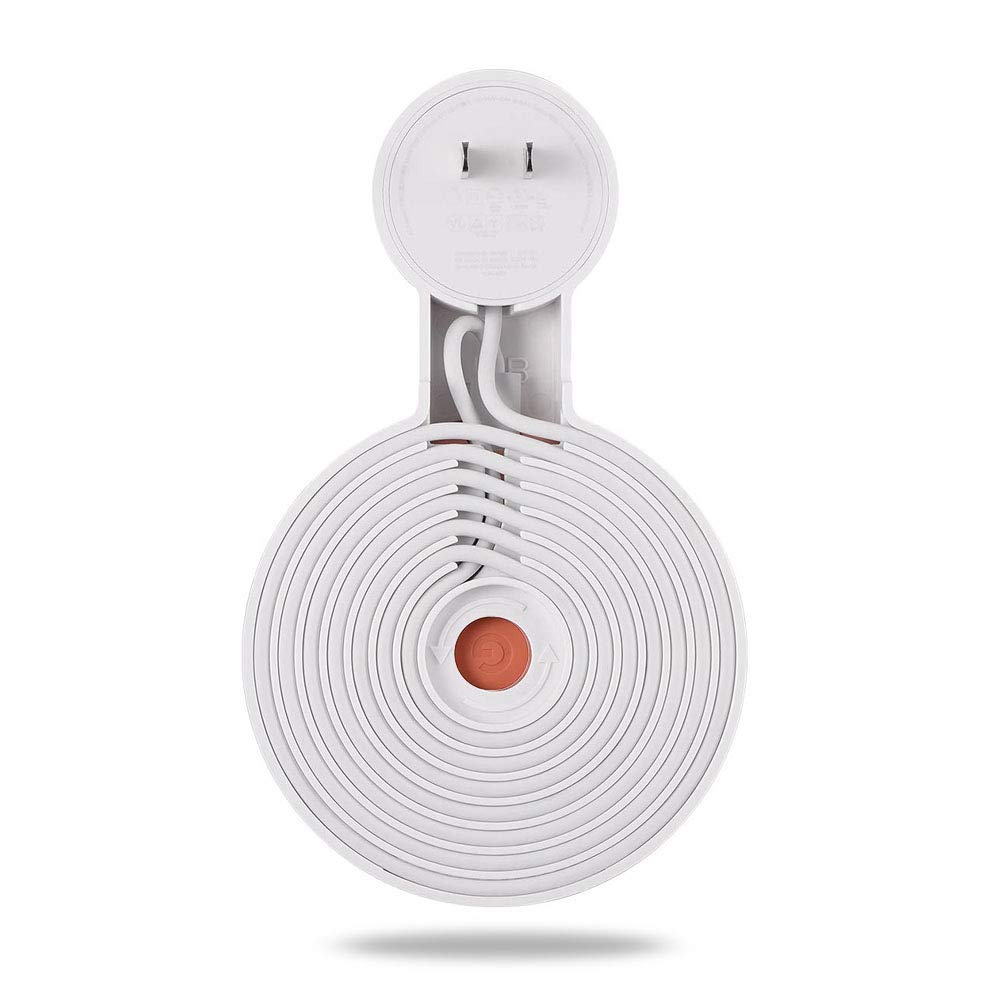 WIDEPLORE Wall Mount Holder,Update Space-Saving Design AC Outlet Mount, Perfect Cord Management for Home Mini Voice Assistant (1 Pack White)