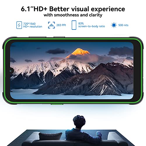 Rugged Unlocked Phones, Blackview BV5200 Pro (2023New) Android Phone, 7GB+64GB/1TB Extension Unlocked Cell Phone, Android 12 Smartphone, ArcSoft® 13MP, 6.1''HD+,Face ID,NFC, 5180mAh Battery,Glove Mode