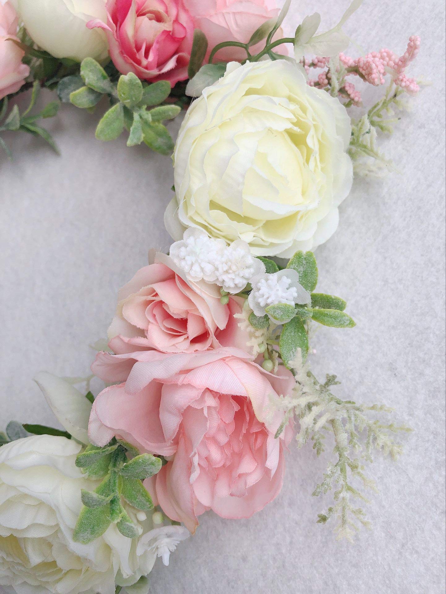 DDazzling Women Flower Headband Wreath Crown Floral Wedding Garland Wedding Festivals Photo Props (#Deep Purple)