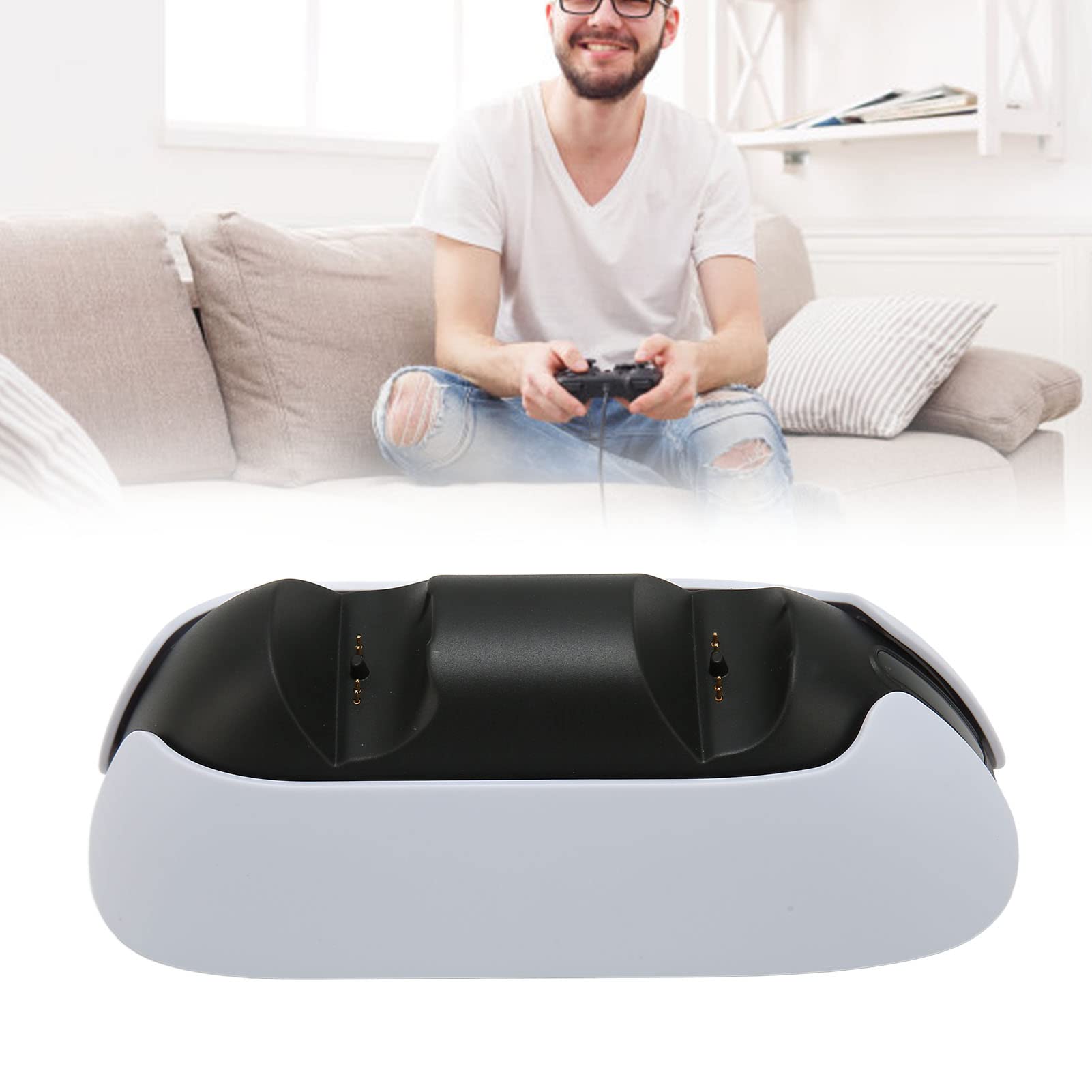 Game Charging Station, Professional Dual Charger ABS 5.1V 1A Game Controller Charger for Charging