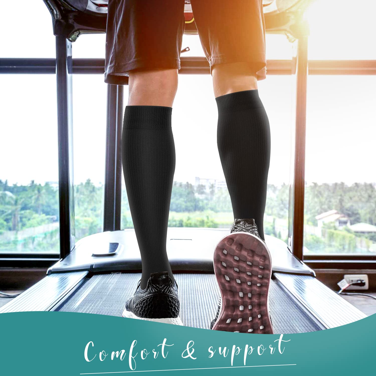 COOLOVER Compression Socks for Women and Men Circulation(3 Pairs)-Best Support for Running, Athletic, Nursing, Travel