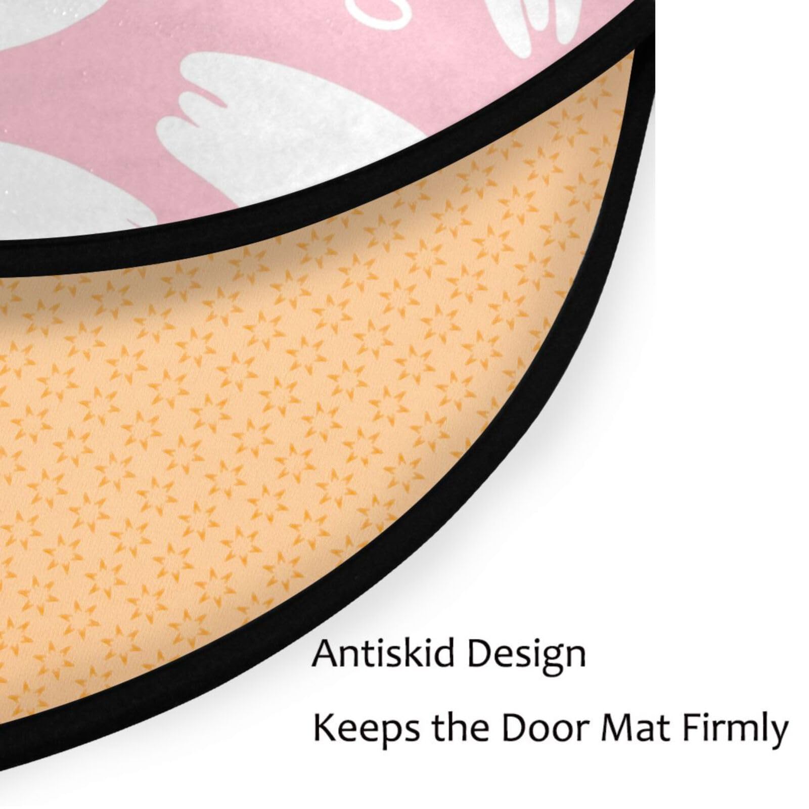 Pink Ghost Area Rug Round 3ft Circular Carpet Floor Mat Soft Non Skid for Living Room Dining Holiday Decor Seasonal Washable