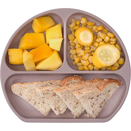 Simka Rose Baby Suction Plates for Baby & Toddler Plates Silicone Plate Baby Baby Dishes- BPA Free Silicone Divided Design Microwave & Dishwasher Safe - Baby Led Weaning Supplies Utensils (Pack of 1)