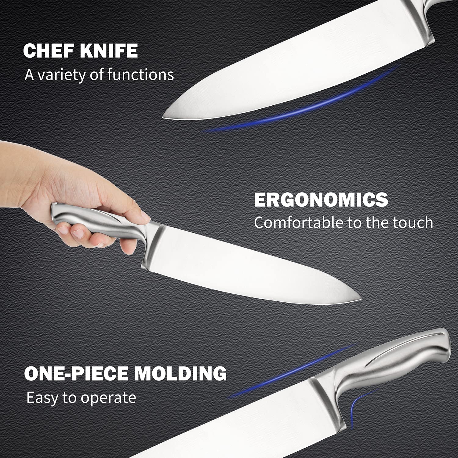 GOOD HELPER 15 Piece Kitchen Knife Sets with Wooden Block High Carbon Stainless Steel Knife Set Sharp Chef Knife Set Shears Steak Knives Utensils Dishwasher Safe Utility Knife