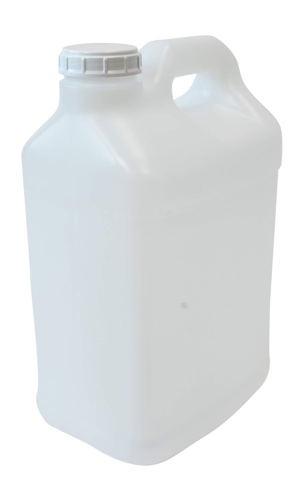 CSBD F-Style Plastic Jug with Child Resistant Lid, Storage Containers with Ergonomic Handle, HDPE Construction for Residential or Commercial Use (2.5 Gallon, Natural)