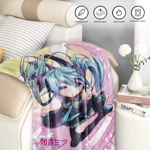 JUST FUNKY Vocaloid Fleece Blanket | 60β x 45β Inches | Featuring Hatsune Miku Blanket | Room Decor | Throw Blanket | Officially Licensed | My Figure Collection | Anime Merch | Anime Gifts