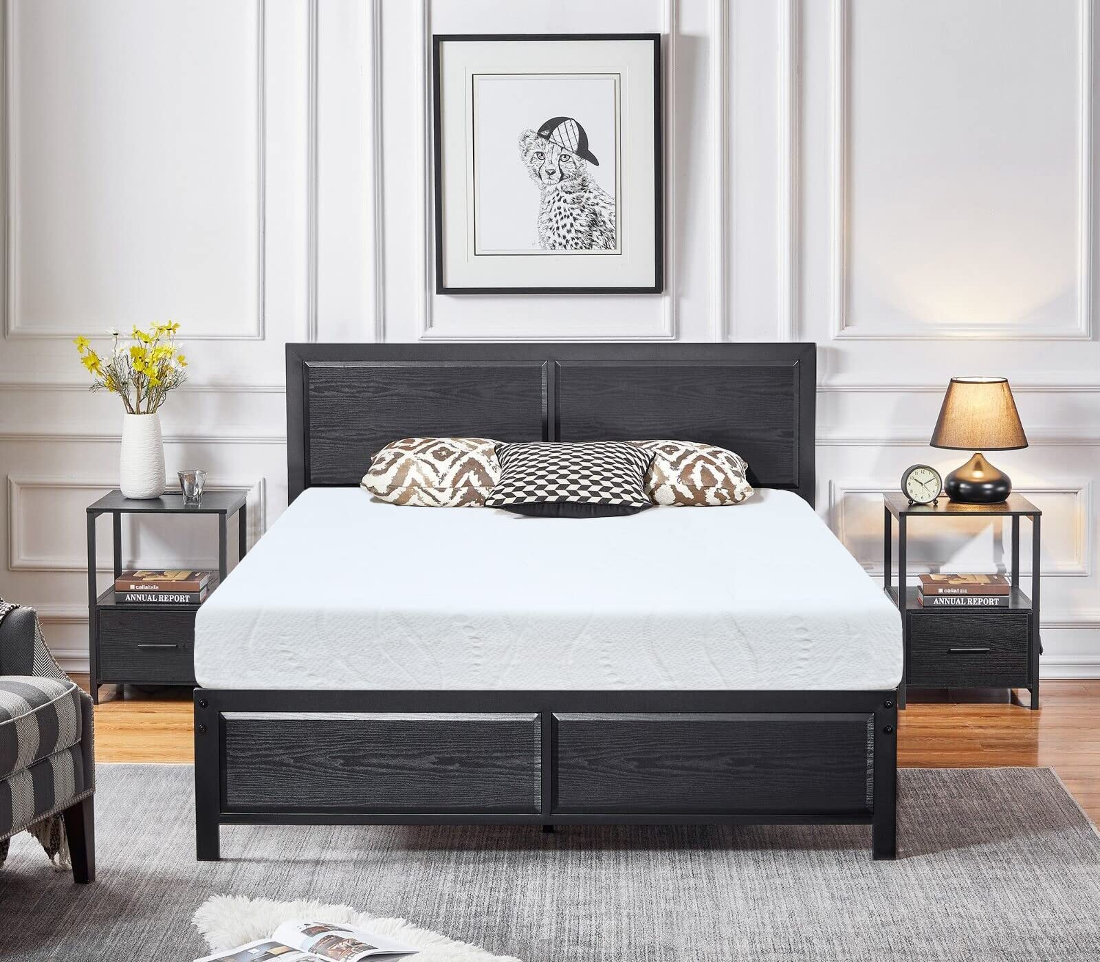 Irvine Home Collection King Size 10-Inch, Cooling Gel Memory Foam Mattress, Medium Firm Feel, Breathable, Cool Sleep and Pressure Relief, CertiPUR-US Certified, Temperature Balanced