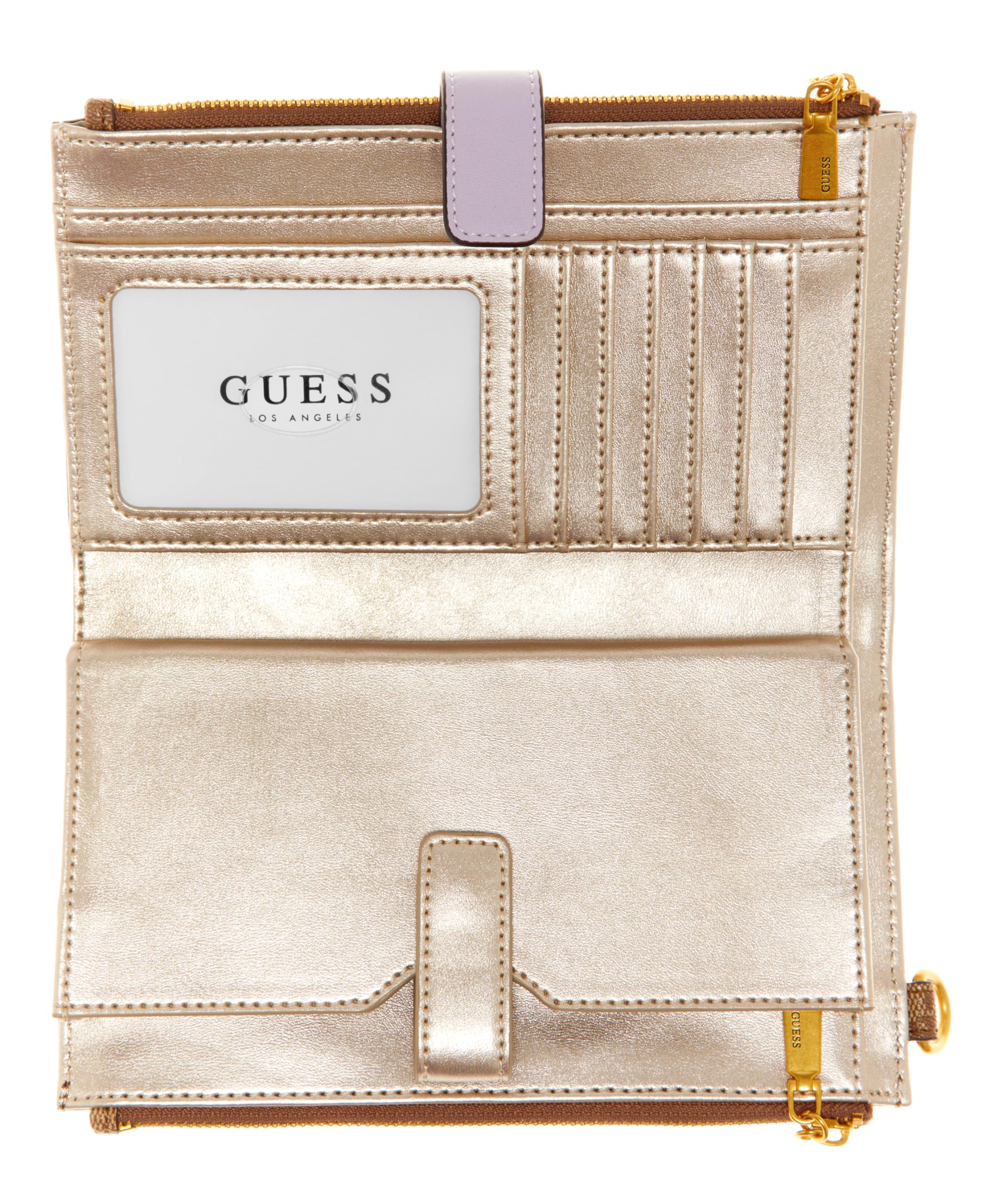 GUESS womens Laurel Double Zip Organizer Wallet, Black, one size US