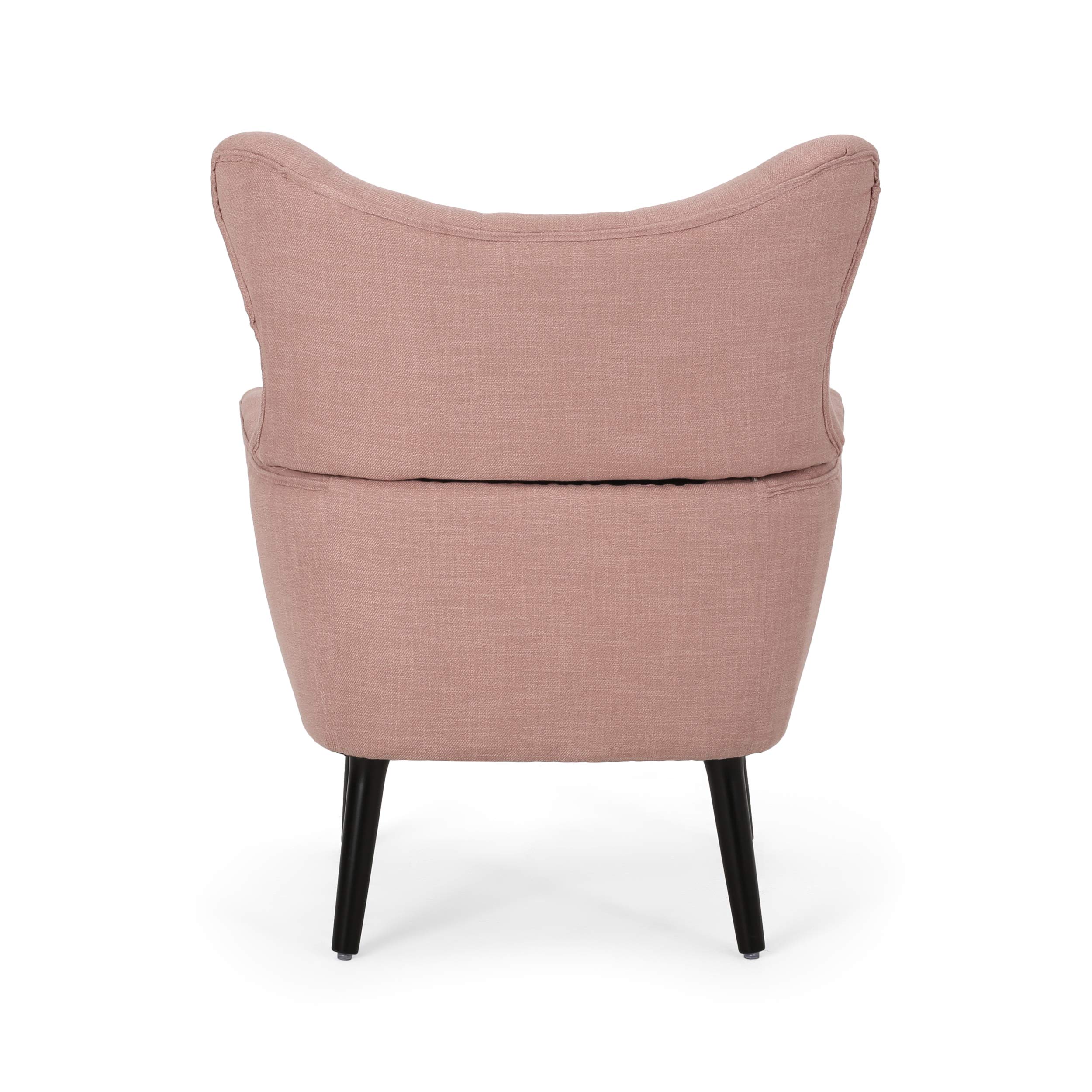 Christopher Knight Home Mandy Velvet Accent Chair, Dusty Rose, Dark Brown