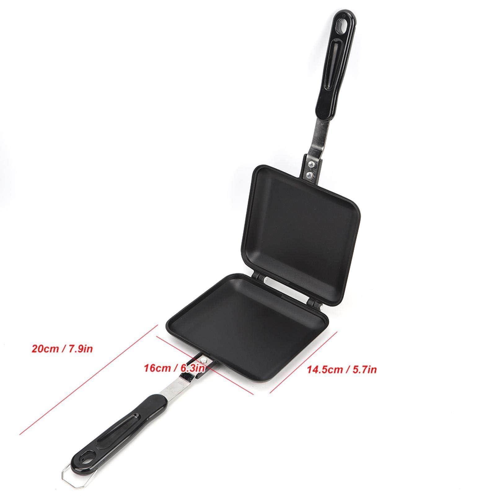 Double Sided Grill Pan Frying Pan Grilled Cheese Maker Sandwich Panini Maker Fry Pan Non-Stick Double Grill Pan Aluminum Frying Pan For Breakfast Toast Panini Waffle Barbecue Home Outdoor
