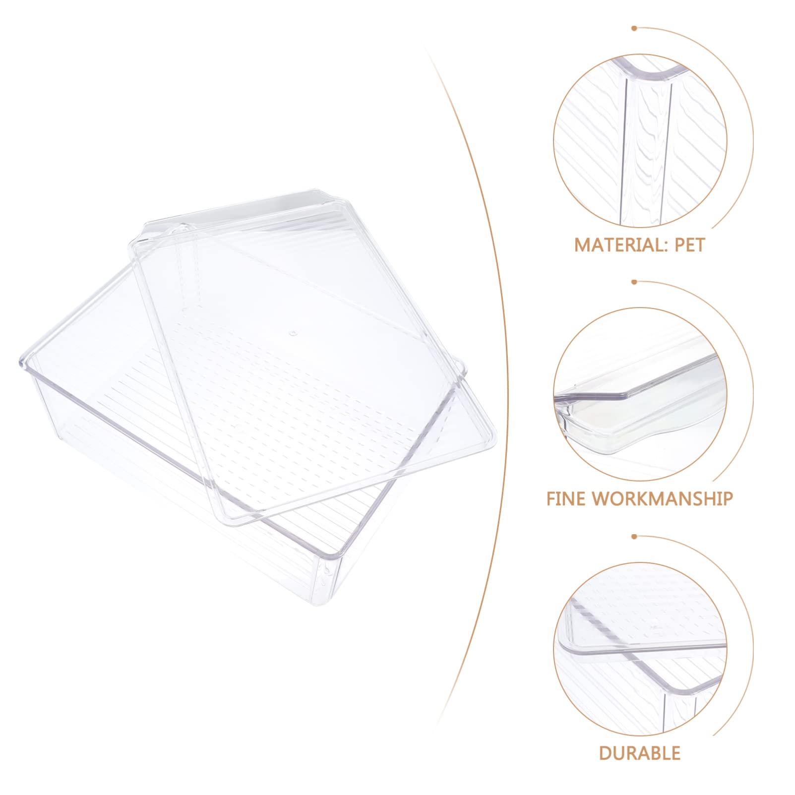 FOMIYES 1pc Refrigerator Storage Box Fridge Organizer Clear Plastic Storage Bins Fruit Container Desk Fridge Cabinet Kitchen Fridge Food Container Fruit Box The Pet With Cover