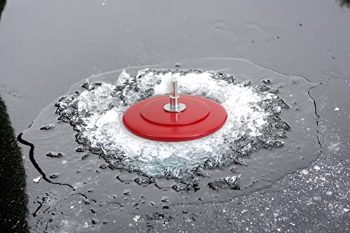 Ice Fishing Auger Stopper with Drill Bit Adapter (9"disc, fits up to 8" auger blades) for Cordless 20volt Lithium Battery Drills - Prevent Auger Blade from Slipping Beneath The Ice.