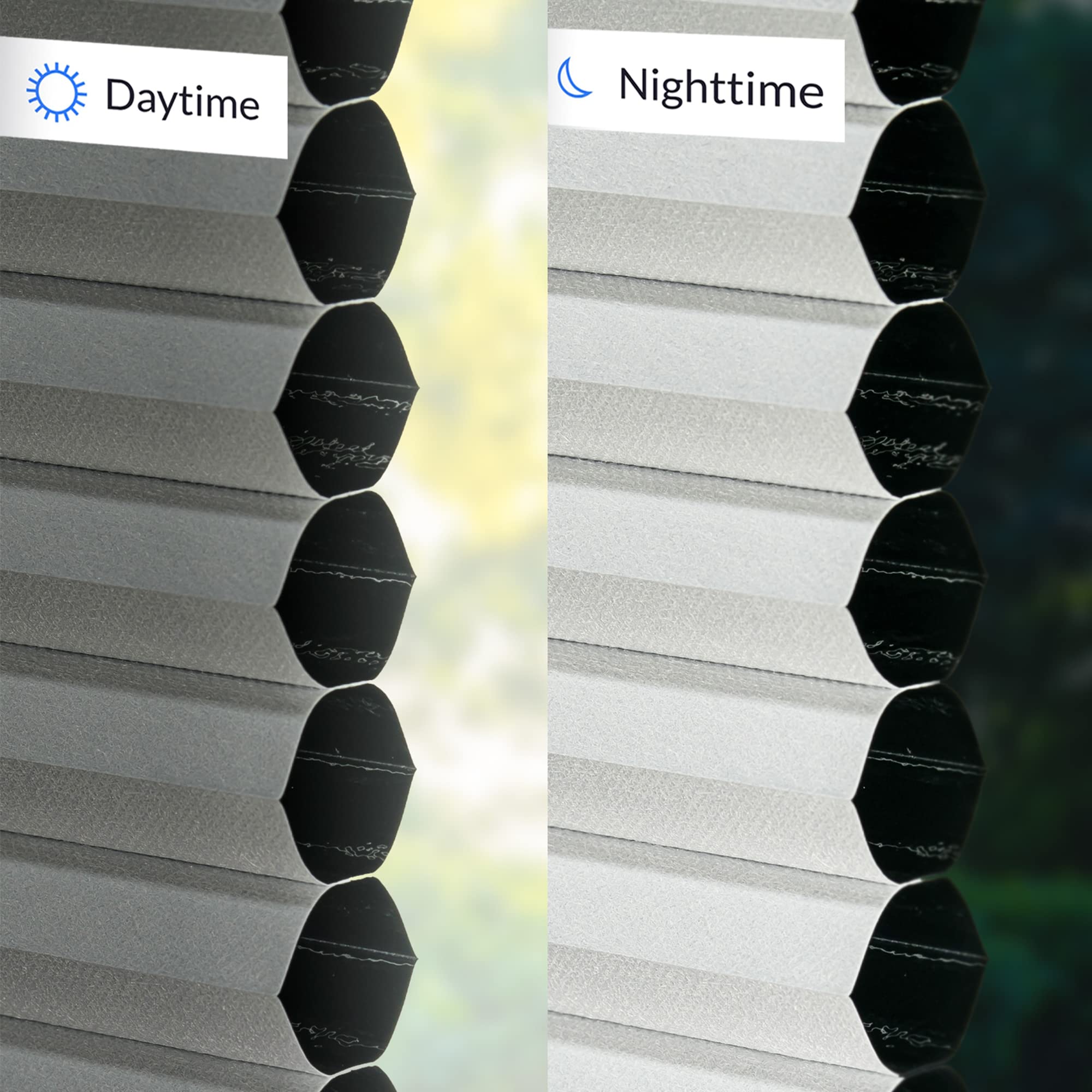 Chicology Cordless Cellular Shades, Blackout Window Blind, Evening Mist (Blackout) - 38"W X 48"H