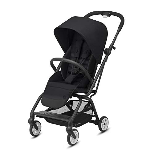 CYBEX Eezy S Twist 2 Stroller, 360° Rotating Seat, Parent Facing or Forward Facing, One-Hand Recline, Compact Fold, Lightweight Travel Stroller, Stroller for Infants 6 Months+, Deep Black