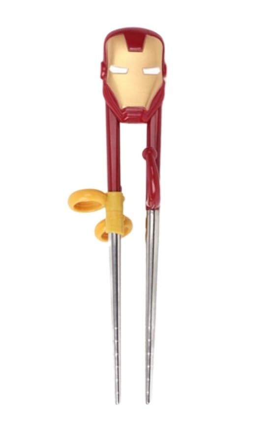 Lilfant Super Hero Stainless Steel Training Chopsticks for Right-hand, Made in Korea, 7.8in