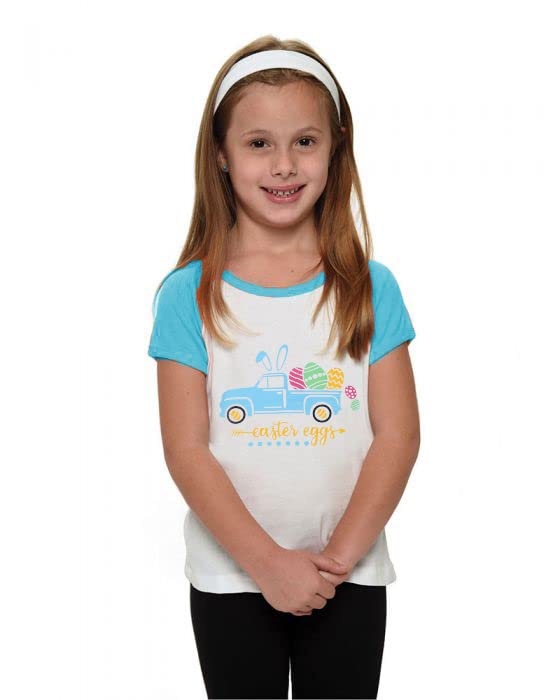 Easter Bunny Shirt for Toddler Boys Egg Hunt Truck T Shirt Short Sleeve Raglan Tops Kids Rabbit Easter Day Tees Size 3T