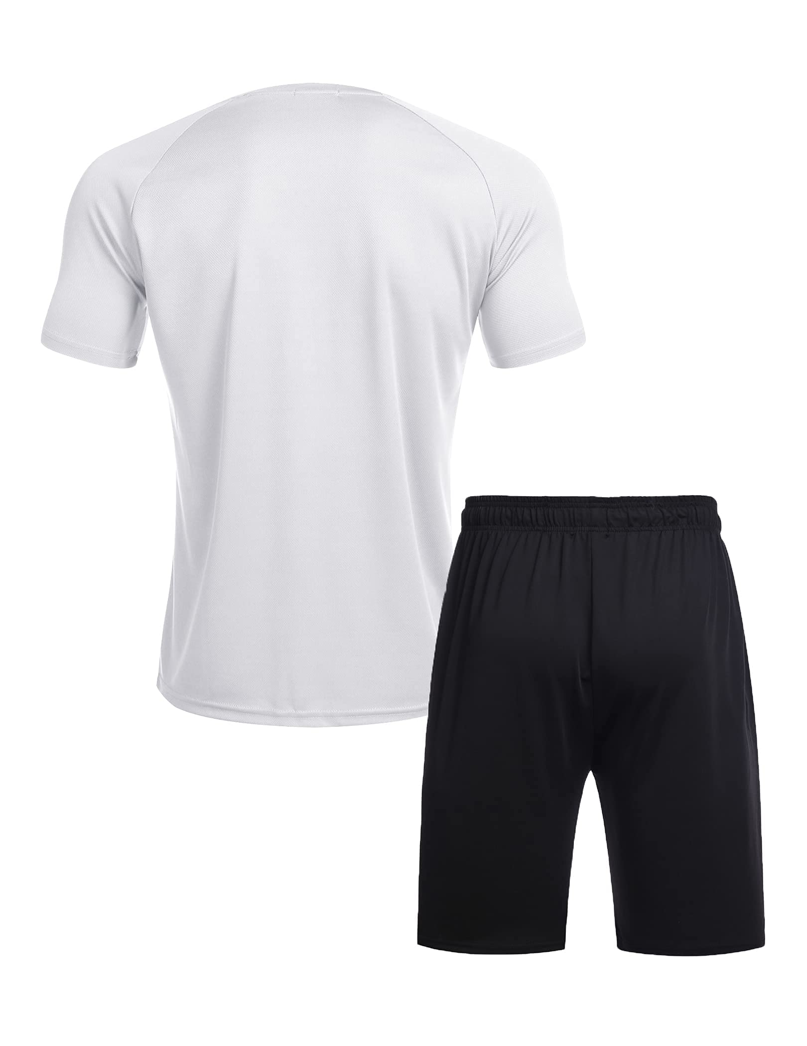 COOrun Men's Workout Tracksuit Short Sleeve for Running Jogging Athletic Sports T-Shirts and Shorts Suit Set