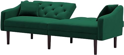 Modern Napping Futon Sofa Daybed Loveseat,2 Seaters Love Seat Convertible Sleeper Couch Bed for Home Apartment Office Small Space Living Room Furniture Sets
