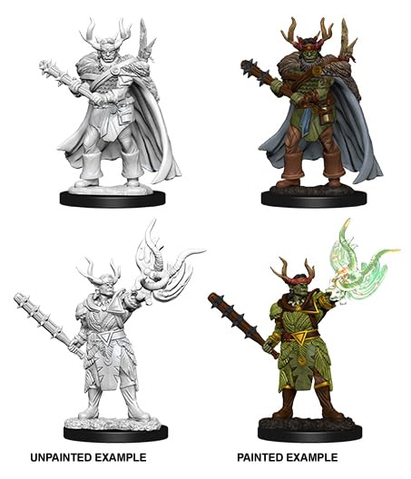 WizKids Pathfinder Deep Cuts Unpainted Miniatures: Wave 10: Male Half-Orc Druid