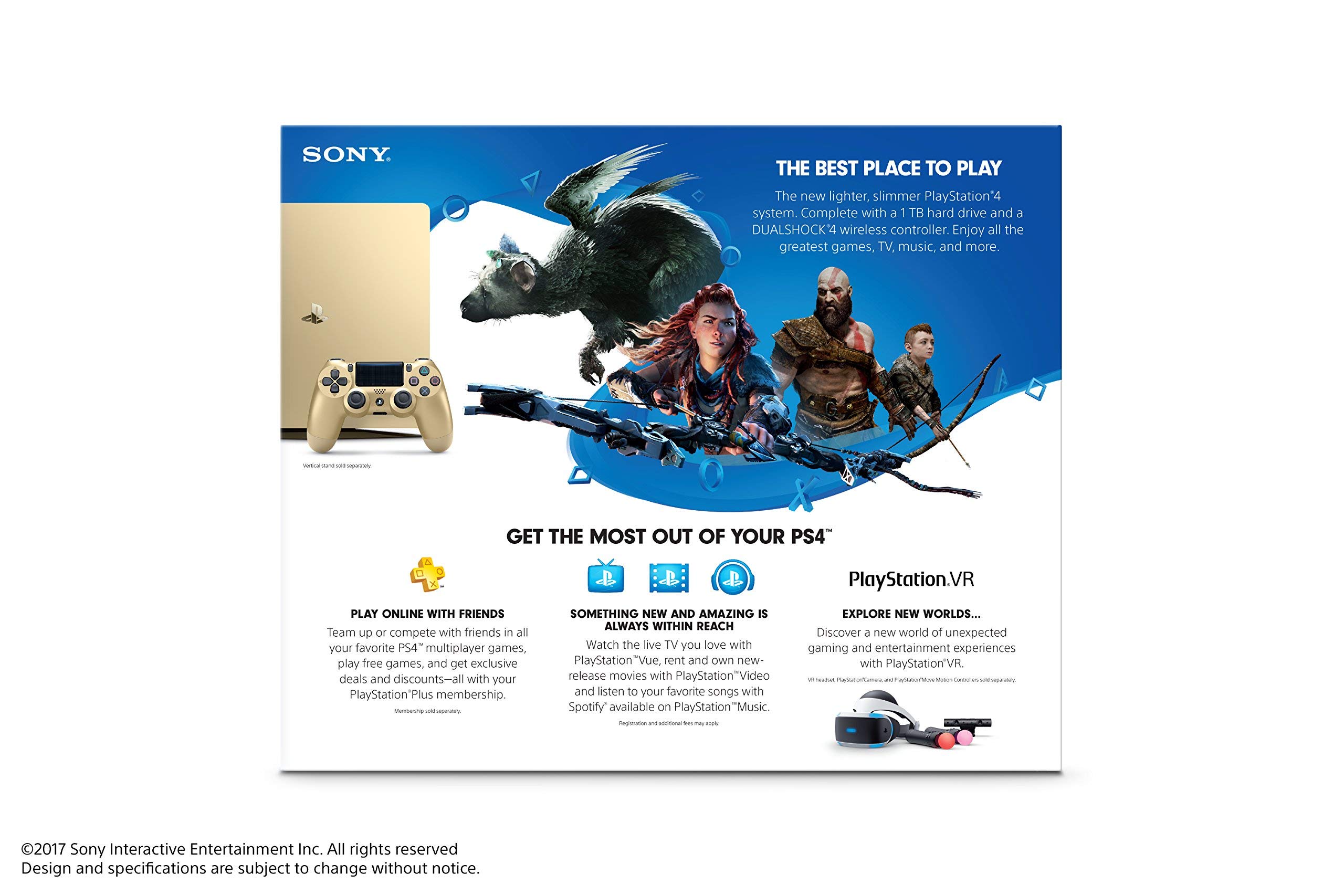 PlayStation 4 Slim 1TB Gold Console [Discontinued] [video game] (Renewed)