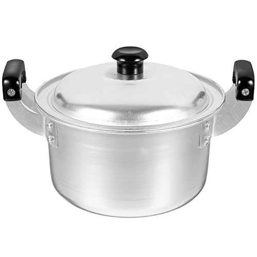 Kichvoe Stock Pot with Lid Pots Stock Pot Cooking Pan 16cm Hot Aluminum Pot Saucepan Small Pasta Pot Camping Cookware for Stovetop Stainless Steel Pot Korean Noodle Pot