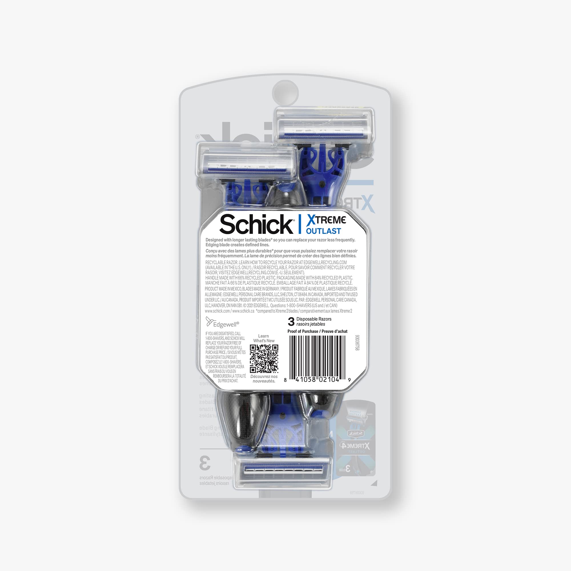 Schick Xtreme 4 Outlast Razor — Schick Xtreme4 Disposable Razors Men, 3 Count (Pack of 1)