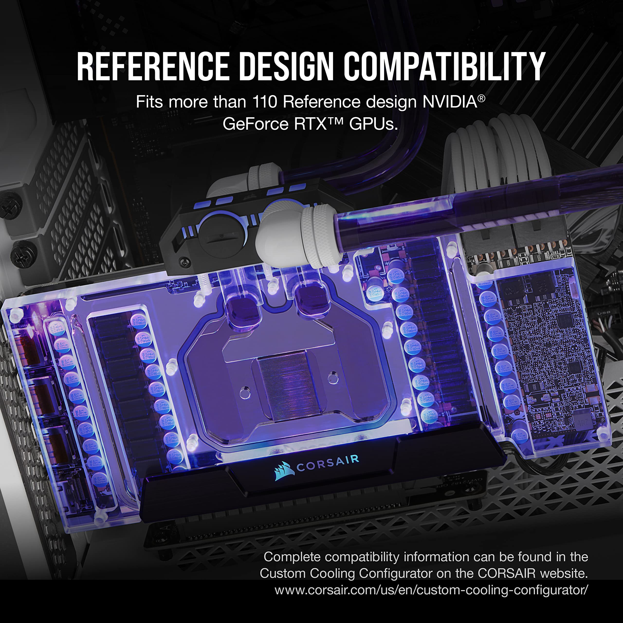 Corsair Hydro X Series XG5 RGB 30-Series Reference GPU Water Block - Fits 110+ Reference Design NVIDIA® GeForce RTX™ (3090, 3080 Ti, 3080) Models - Nickel-Plated Copper Construction
