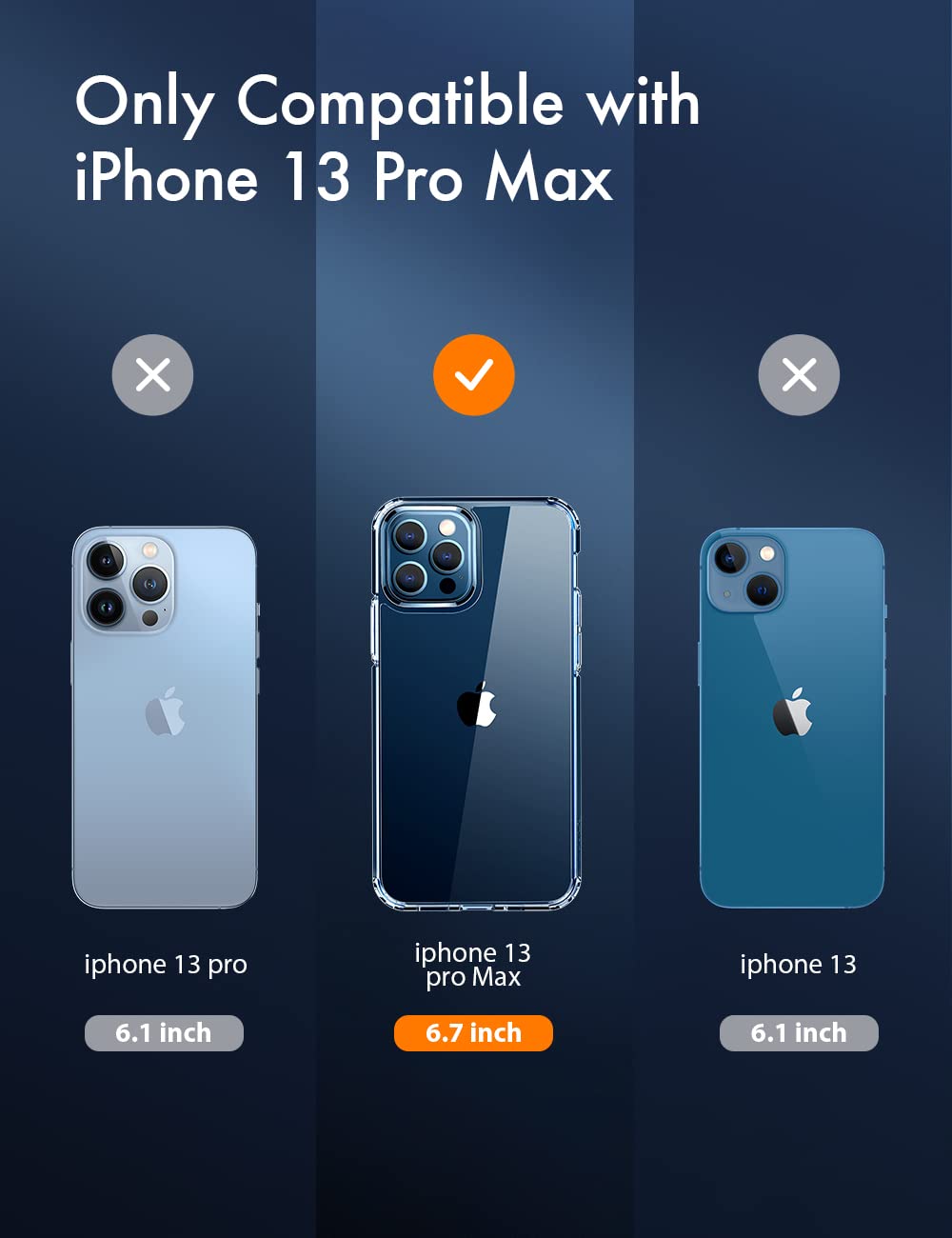 DEEBOX Crystal Clear Designed for iPhone 13 Pro Max Case (2021), [Not Yellowing] Shockproof Protective Phone Case Slim Thin Cover 6.7 inch, Clear