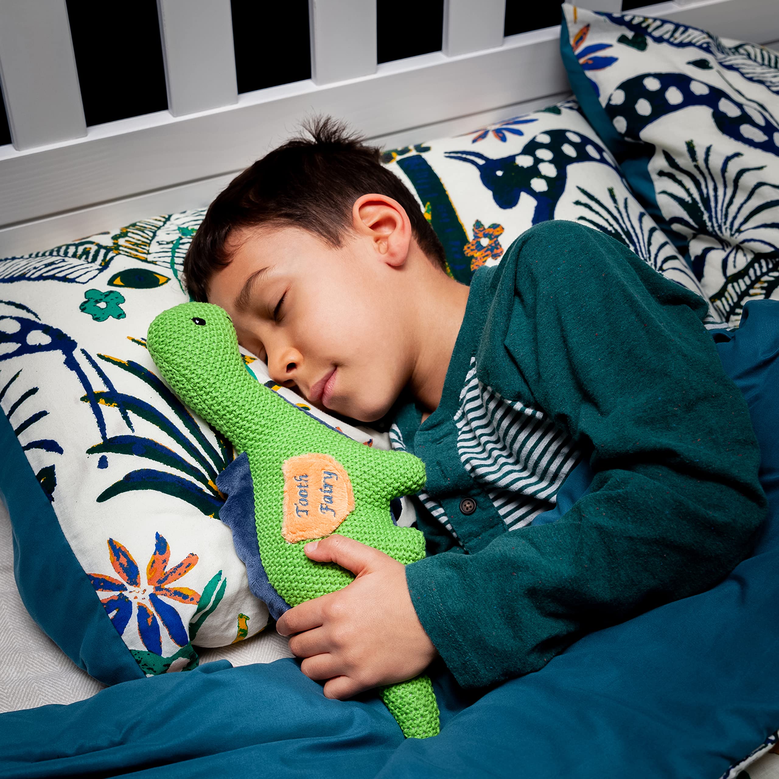 Maison Chic Plush Tooth Fairy Pillow for Little Boys and Girls About to Loose a Tooth (Dinosaur, Danny)