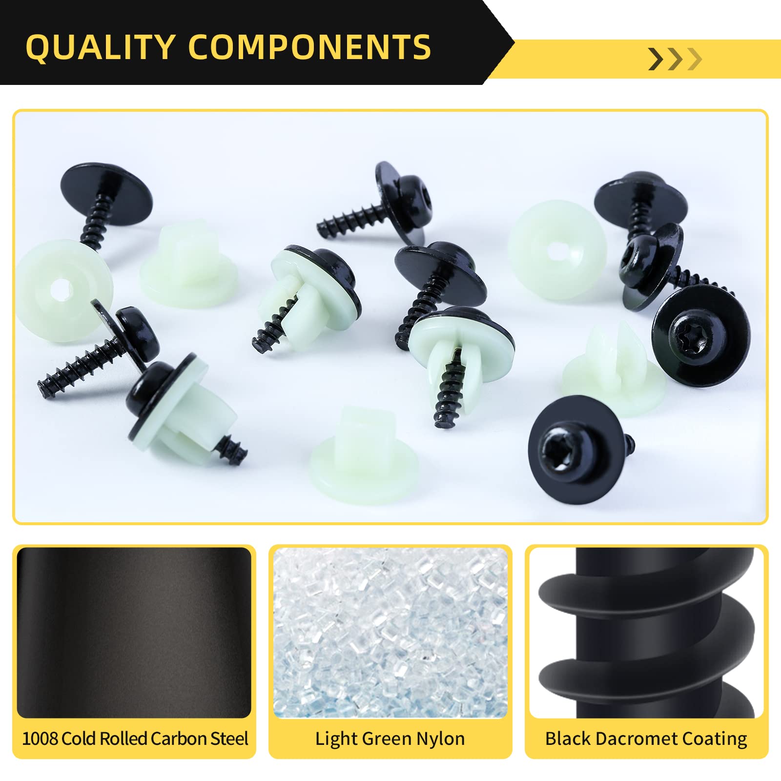 DEEFILL 30PCS T30 Torx Head Under Engine Shield Fender Liner Deflector Grille Screw Bolt Grommet Nut Kit