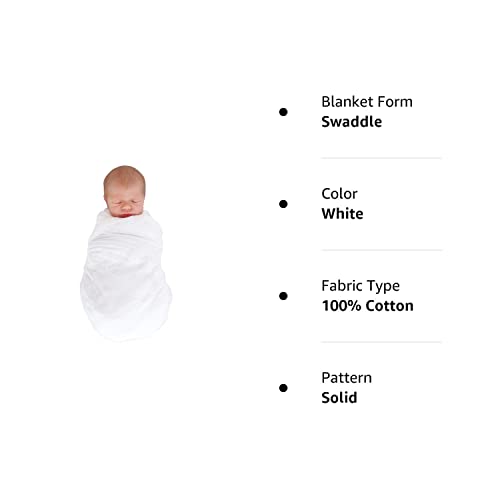 Cute New York Premium Solid Muslin Cotton Blanket (White) 47" x 47"