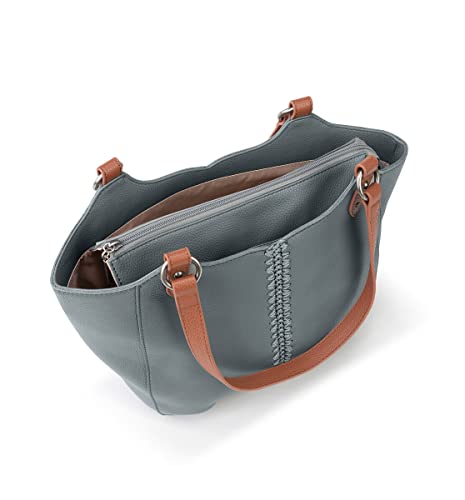 The Sak Womens Bolinas Leather Satchel, Dusty Blue, One Size US