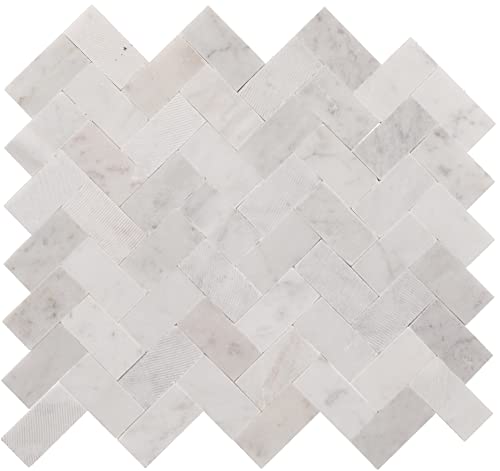 Daltile Minute Mosaix 12" X 12" Herringbone Remix Mosaic in Stormy Mist (10 PC Per Carton) (7.5 SQFT Per Carton)