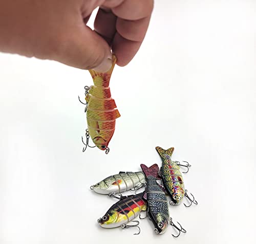Demall 5 pcs Luya Fishing Lure Multi-Section 10CM/16.5G Segme Full Swimming Layer Hard Swimbait Artificial Spinning Tackle Bionic Bait