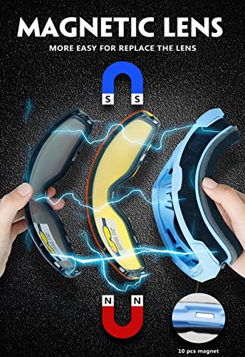 COPOZZ Ski Goggles, G2 Magnetic Snowboard Goggles, Polarized OTG UV400 Skiing Goggles for Options