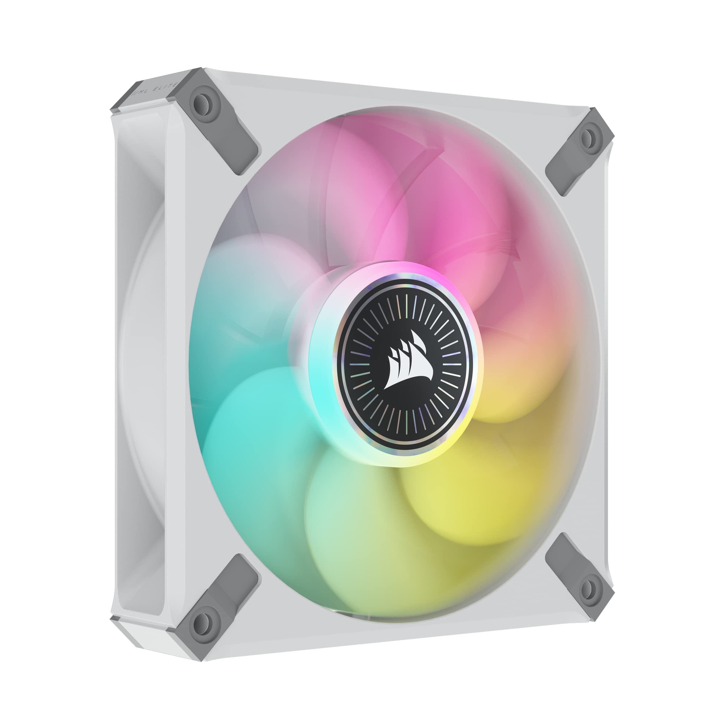 CORSAIR ML120 RGB ELITE, 120mm Magnetic Levitation RGB Fan with AirGuide, Single Pack - White Frame