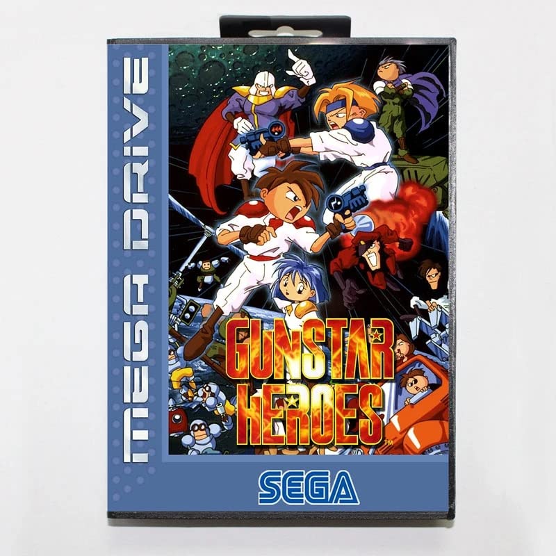 Gunstar Heroes 16 Bit Sega MD Game Cartridge Game Card For Megadrive Genesis System with Retail Box ( JAP SHELL )