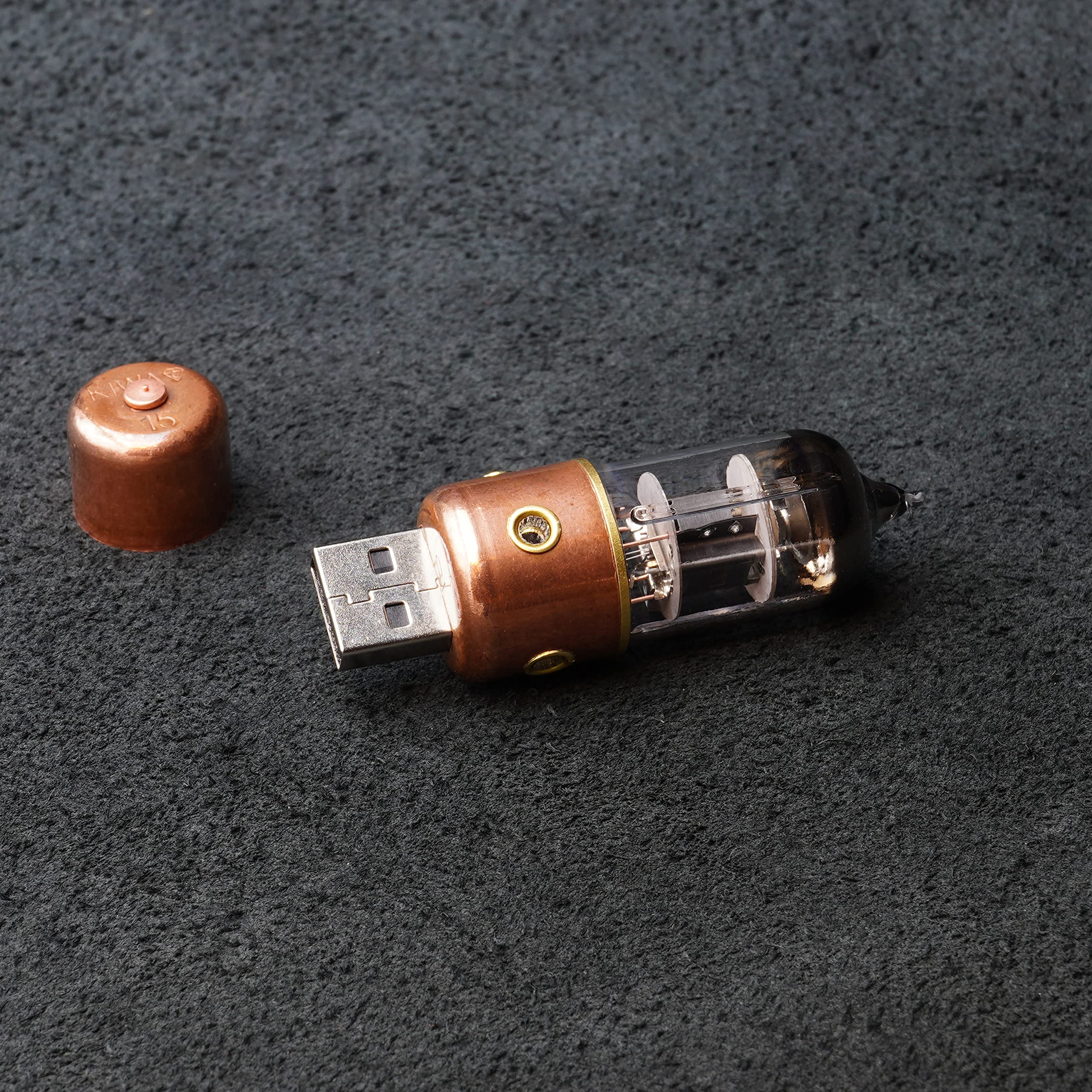 Handmade Crafstor Porthole USB 3.1 Flash Drive 64Gb Blue Pentode Radio Tube Steampunk Accessory Industrial Style Authentic Copper Retro Key Stick Storage