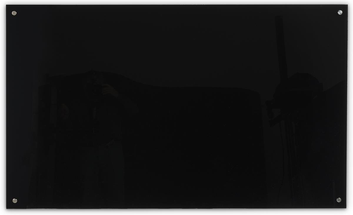 Displays2go, Glass Blackboard, Tempered Glass Construction, Magnet Receptive, Frameless Design – Black Finish (GB3660SBK)