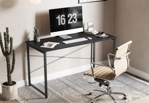 CubiCubi Small Computer Desk 40 Inch Home Office Multipurpose Writing Desk with Extra Storage Rack and Moveable Shelf, Brown