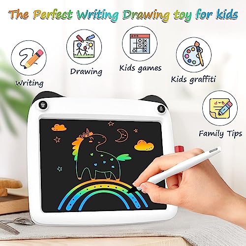 Kids Toys LCD Writing Tablet,9 Inch Colorful Screen Doodle Board,Erasable and Portable Drawing Pad for Birthday Christmas (White)
