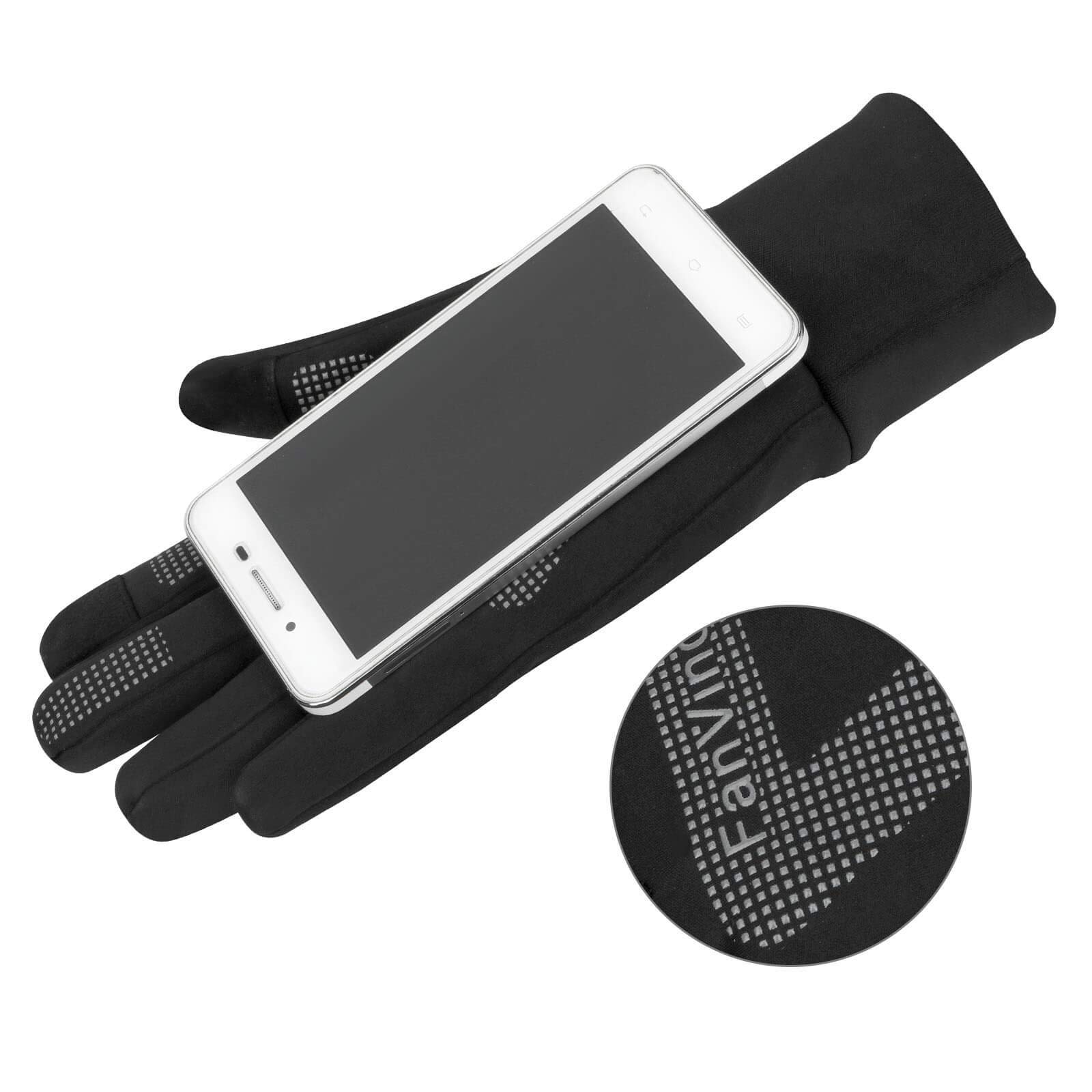 FanVince Touch Screen Water Resistant Windproof Thermal for Running Cycling Driving Hiking for Men Women (Black,X-Small)