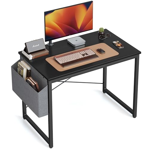 Cubiker Computer Desk 32 inch Home Office Writing Study Desk, Modern Simple Style Laptop Table with Storage Bag, Natural