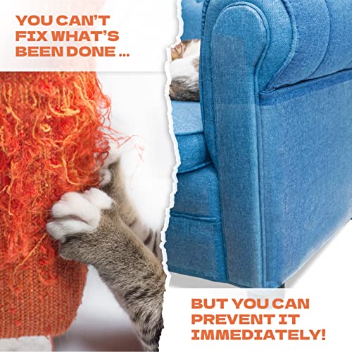 KatSupreme Cat Scratch Couch Protector - 12XL Sheets, Clear (Almost Invisible), Extra Durable, Easy to Customize, Residue-Free Furniture Protector