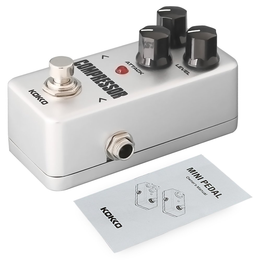 Compressor Guitar Pedal, Mini Effect Processor Fully Analog Circuit Universal for Guitar and Bass, Exclude Power Adapter - KOKKO (FCP2)