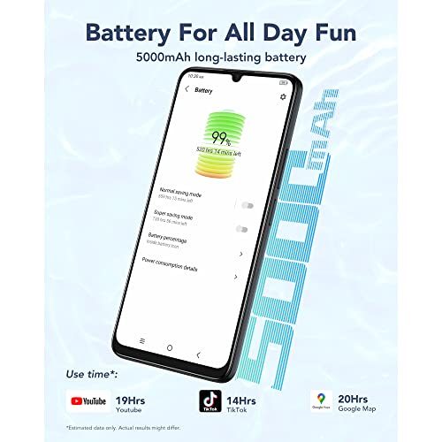 TCL 40XL 2023 Unlocked Cell Phone 6GB + 256GB, 6.75 inch 90Hz Display Mobile Phone, Smartphone Android 13, 50MP AI Camera, 5000 mAh, 4G LTE, US Version, Dark Gray