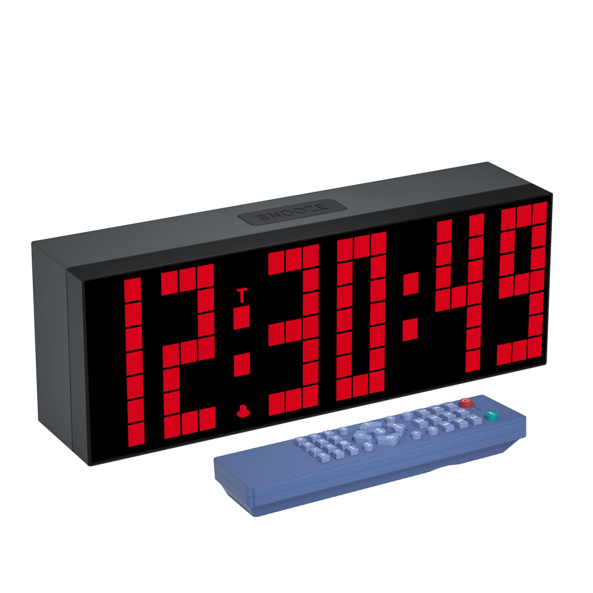CHKOSDA Digital Alarm Clock, Led Clock with 2" Digital, 7 Color Options, Adjustable Brightness, Countdown Clock with Remote Control, Calendar and Temperature Display Desk Clock for Bedroom
